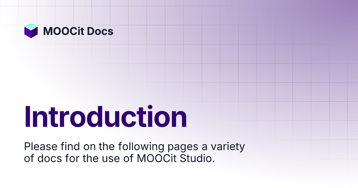 Introduction | English | MOOCit Docs